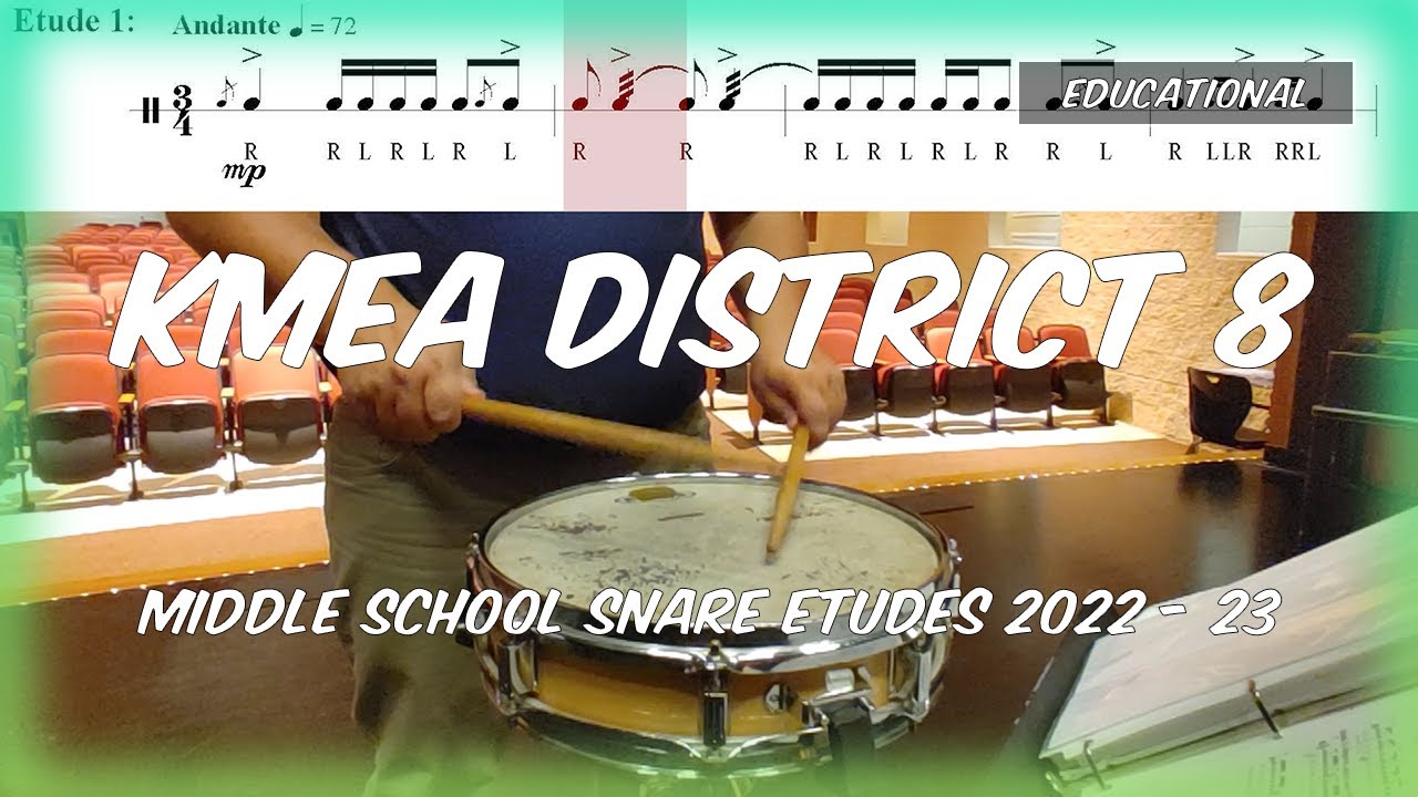 2022-23 KMEA District 8 Middle School Snare Etudes | Wes Denkins - YouTube