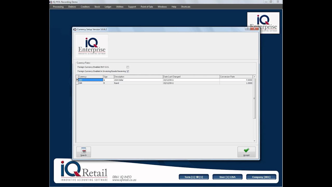 IQBusiness Ledger FC Currency 1 FC Setup - YouTube