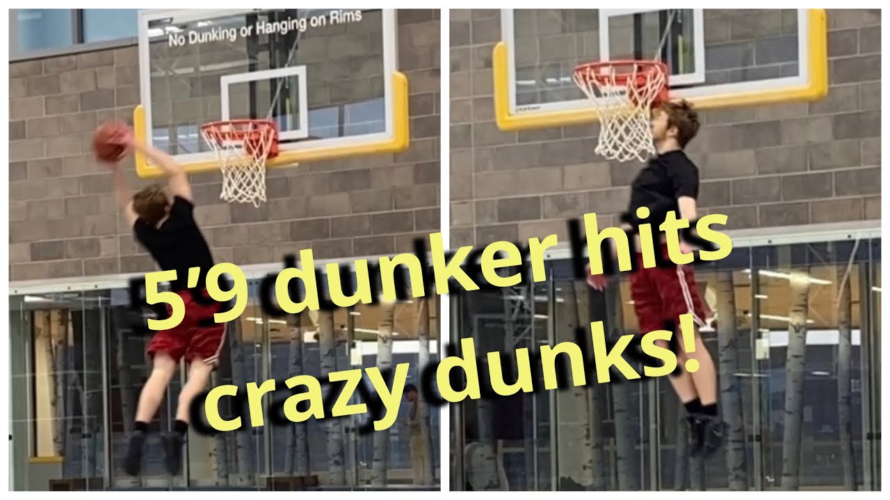 5’9 Dunker hits session with the Dunk Crew (on 10 feet) - YouTube
