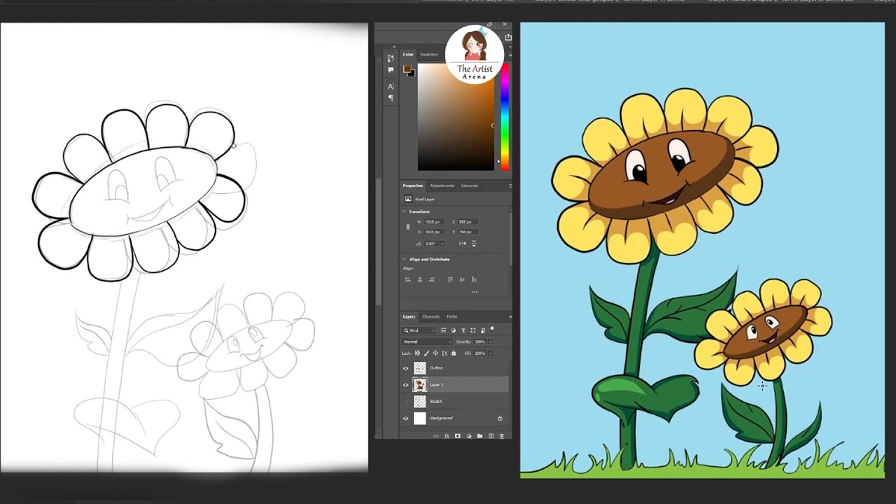 How to draw flower easy way | The Artist Arena | New Sketch Art Video ...