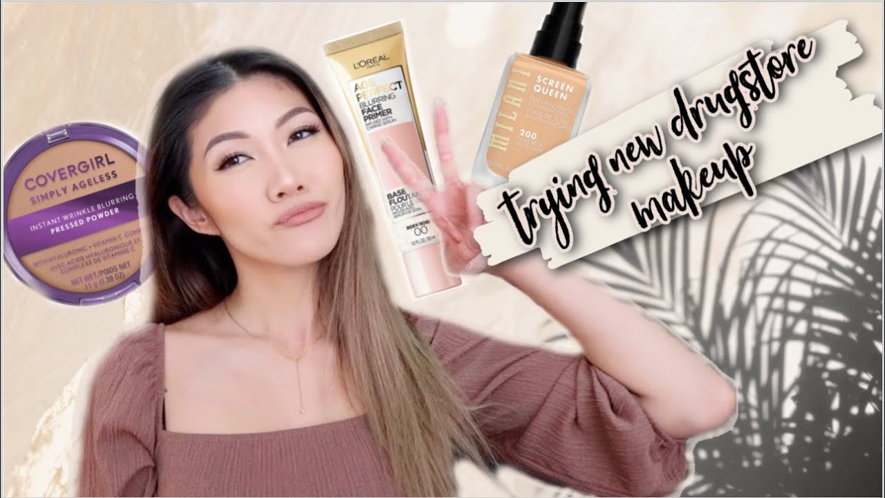 Trying New Drugstore Makeup | Nadia Ngo - YouTube