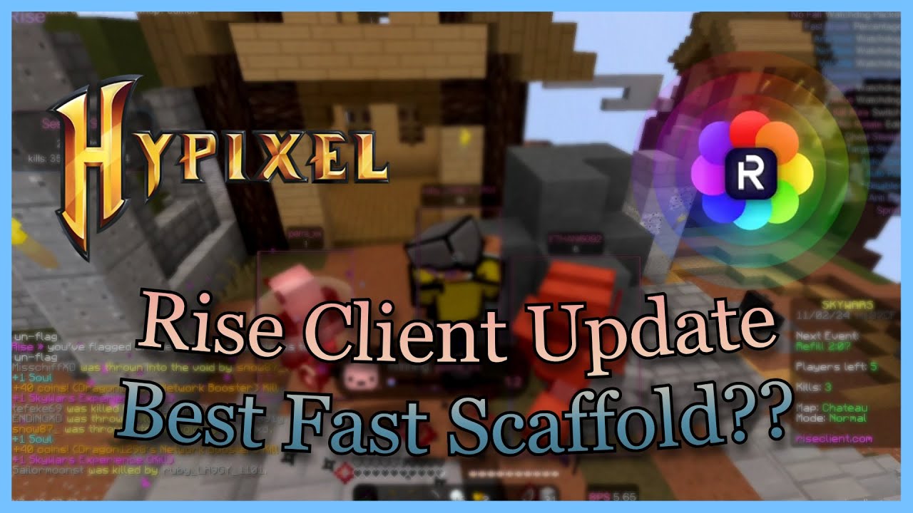 Hacking on Hypixel with Rise Client - Fastest Scaffold | New Update ...