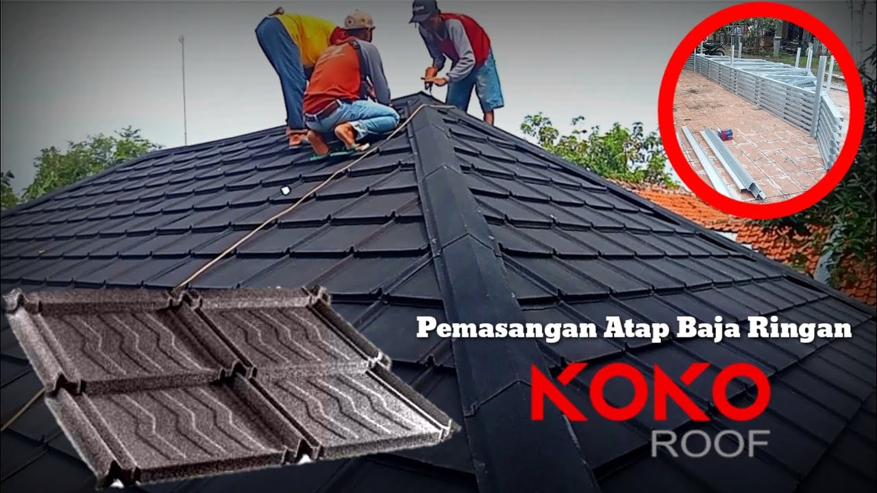 Pemasangan Atap Baja Ringan Dengan Genteng Metal Koko Roof # ...
