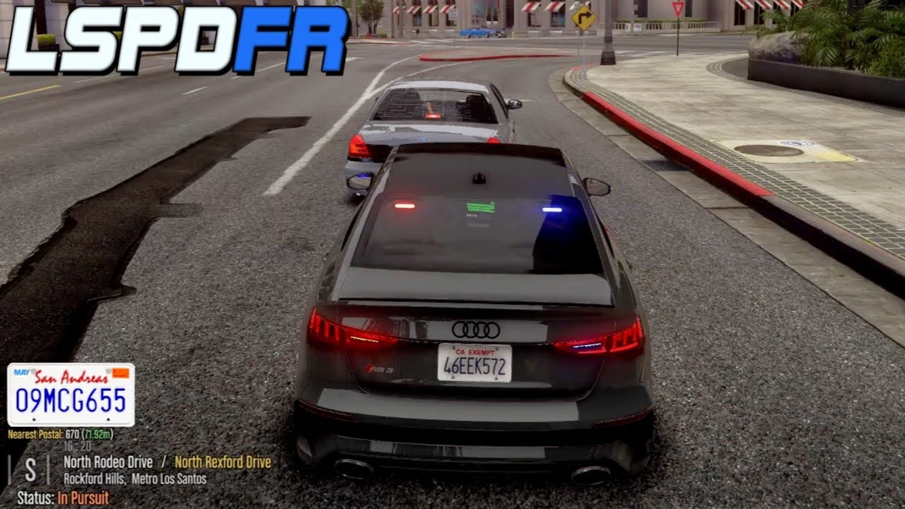 [NO COMMENTARY] ACTIVE SHOOTER HIGH SPEED PURSUIT!! LSPDFR | Audi RS3 ...