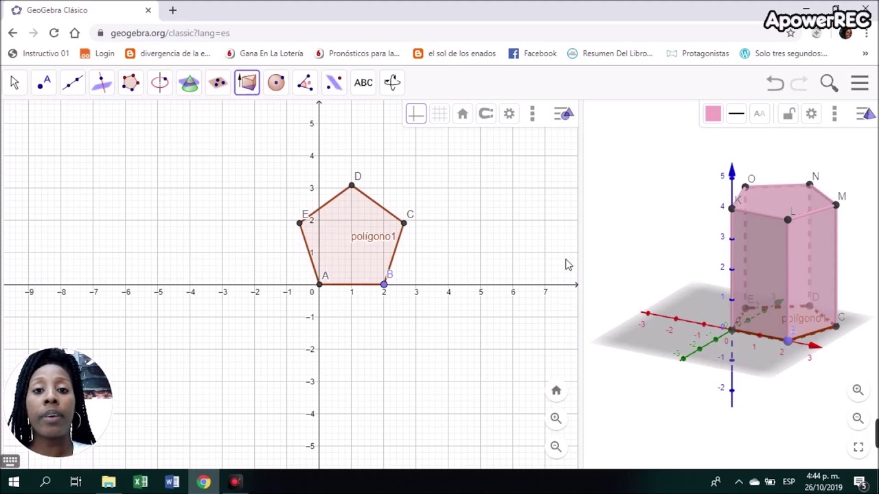 Prisma de base regular en geogebra - YouTube