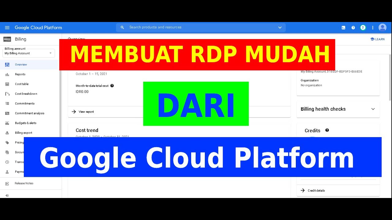 Cara Membuat RDP/VPS di Google Cloud Platform | Dari GCP Free Trial ...