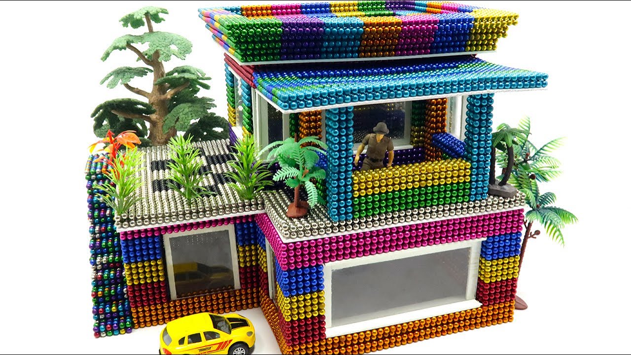 DIY - How To Build Mini House Beautiful With Magnetic Balls | Magnetic ...