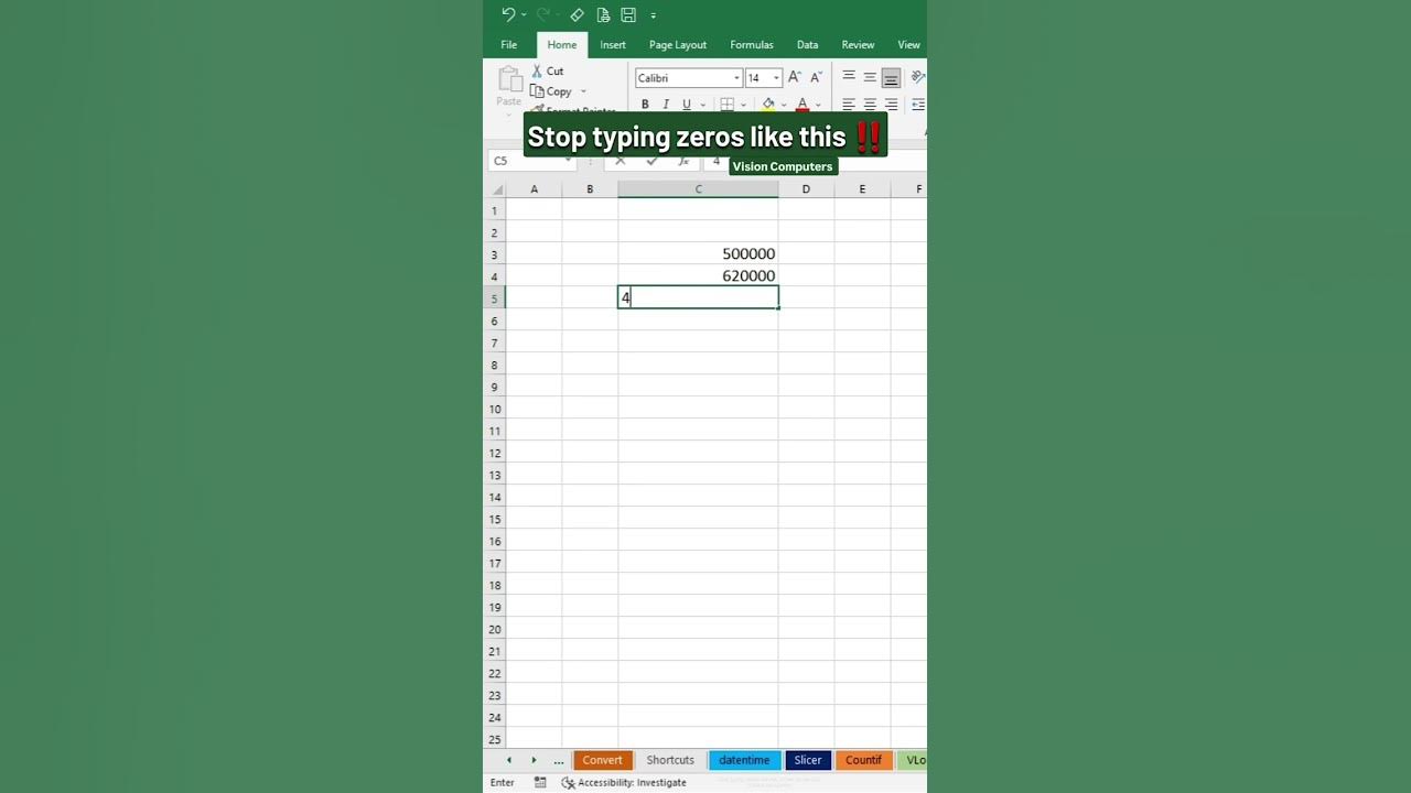 Number Format Zero #excel #excelshortcuts #smartexcel #exceltips #viralvideo #shorts - YouTube