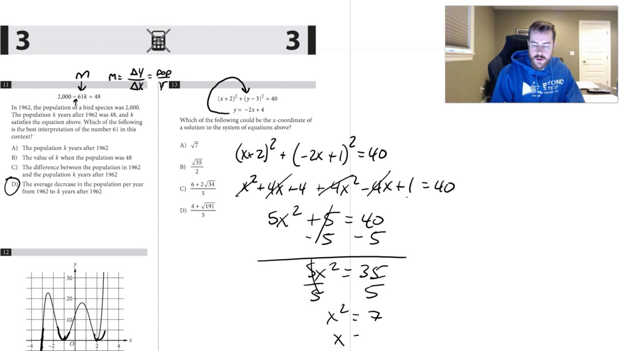 Completing the April 2018 SAT No Calculator Section (w/ Explanations ...