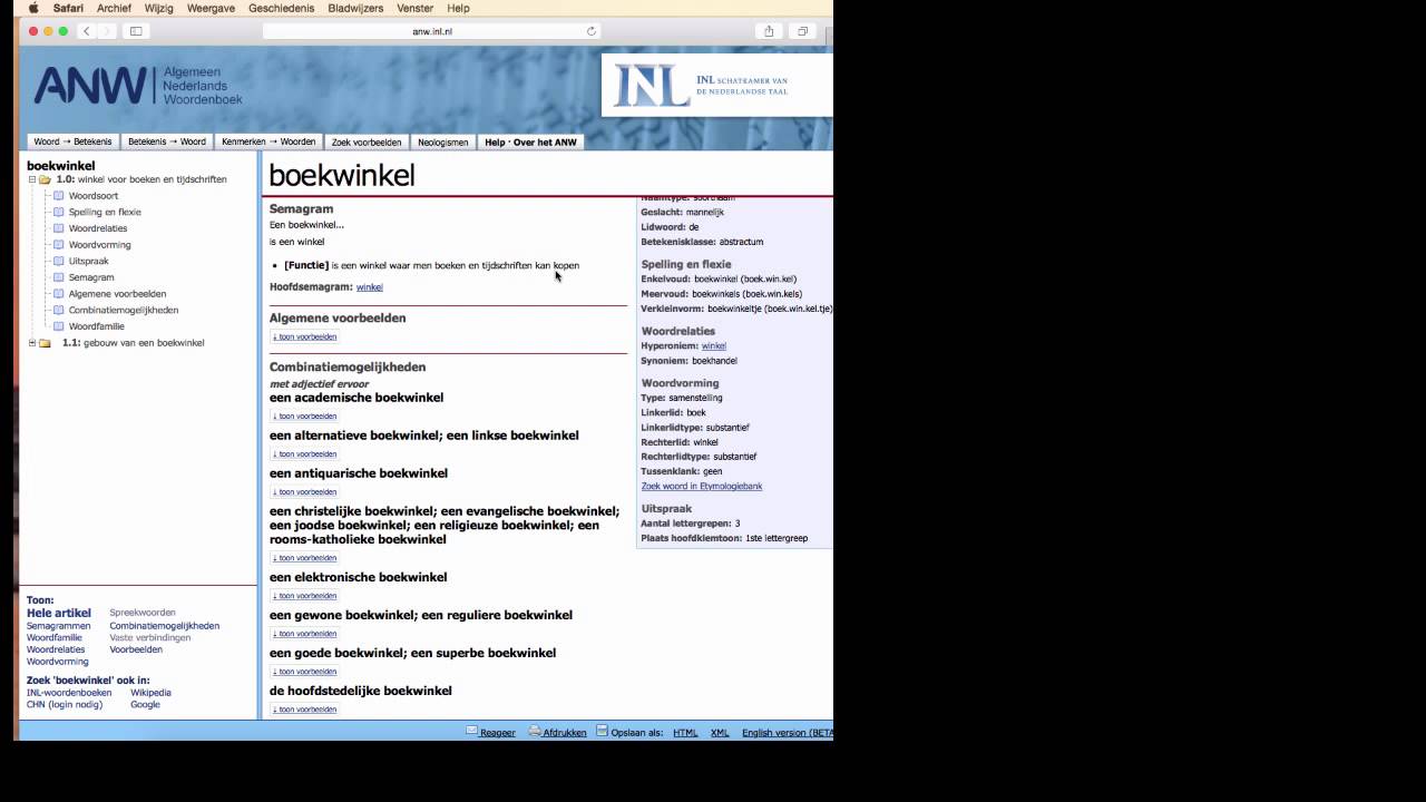 NE Algemeen Nederlands Woordenboek (ANW) uitleg - YouTube