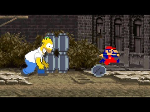 Mario Bros. en Los Simpson - Sprite Parodia - YouTube