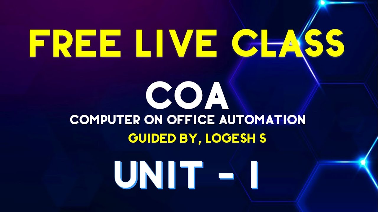 UNIT 1 | Basics of Computer | COMPLETE COA COURSE - YouTube