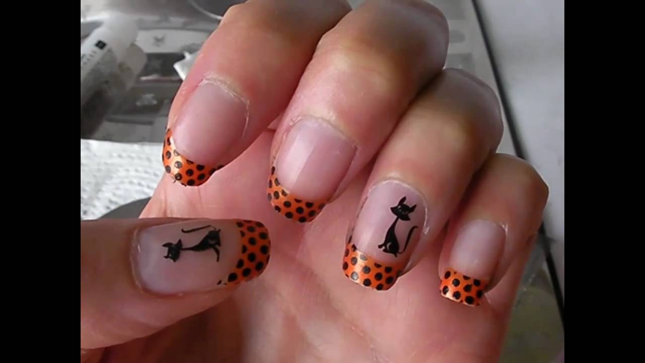 stamping nail art by delaney hallween french - YouTube