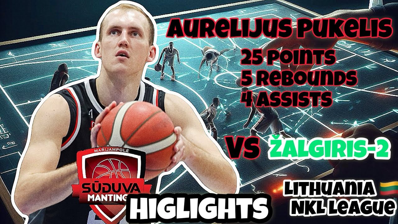 AURELIJUS PUKELIS | 25 pts , 5 rebs, 4 as | vs Žalgiris-2 | 2023-10-09 ...