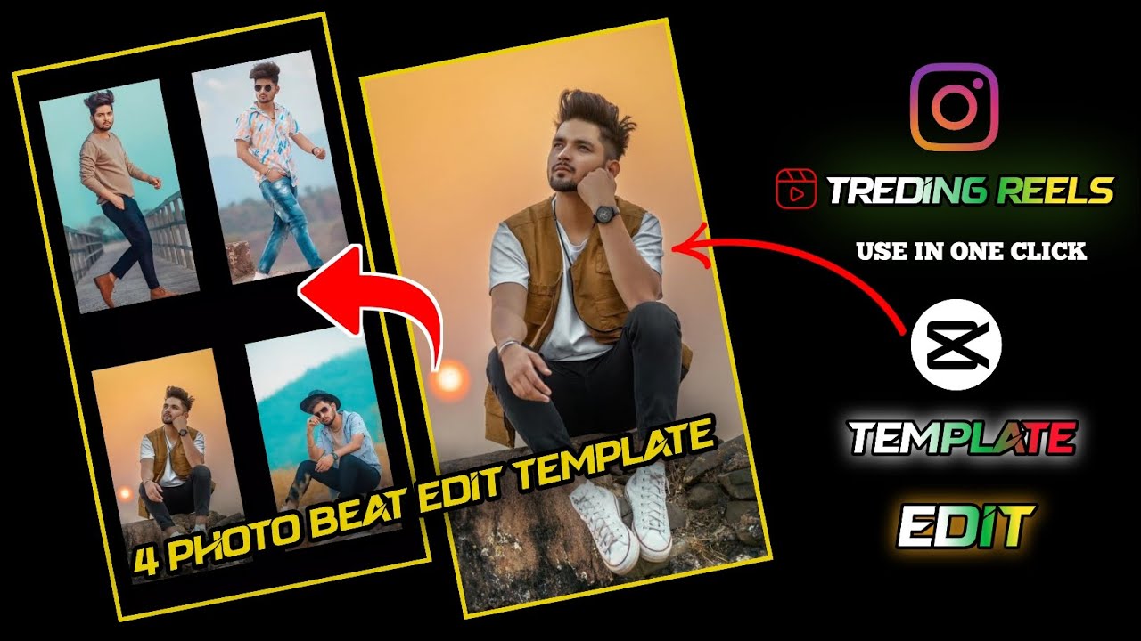 4 Photo Beat Edit Template Instagram trending reels viral edit Capcut ...