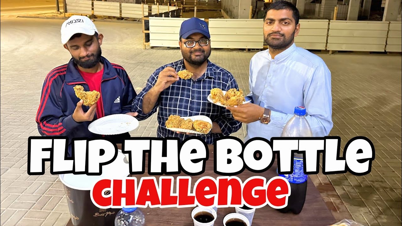 FLIP THE BOTTLE CHALLENGE | CRISPY FRIED CHICKEN | FUN GAME WITH ...