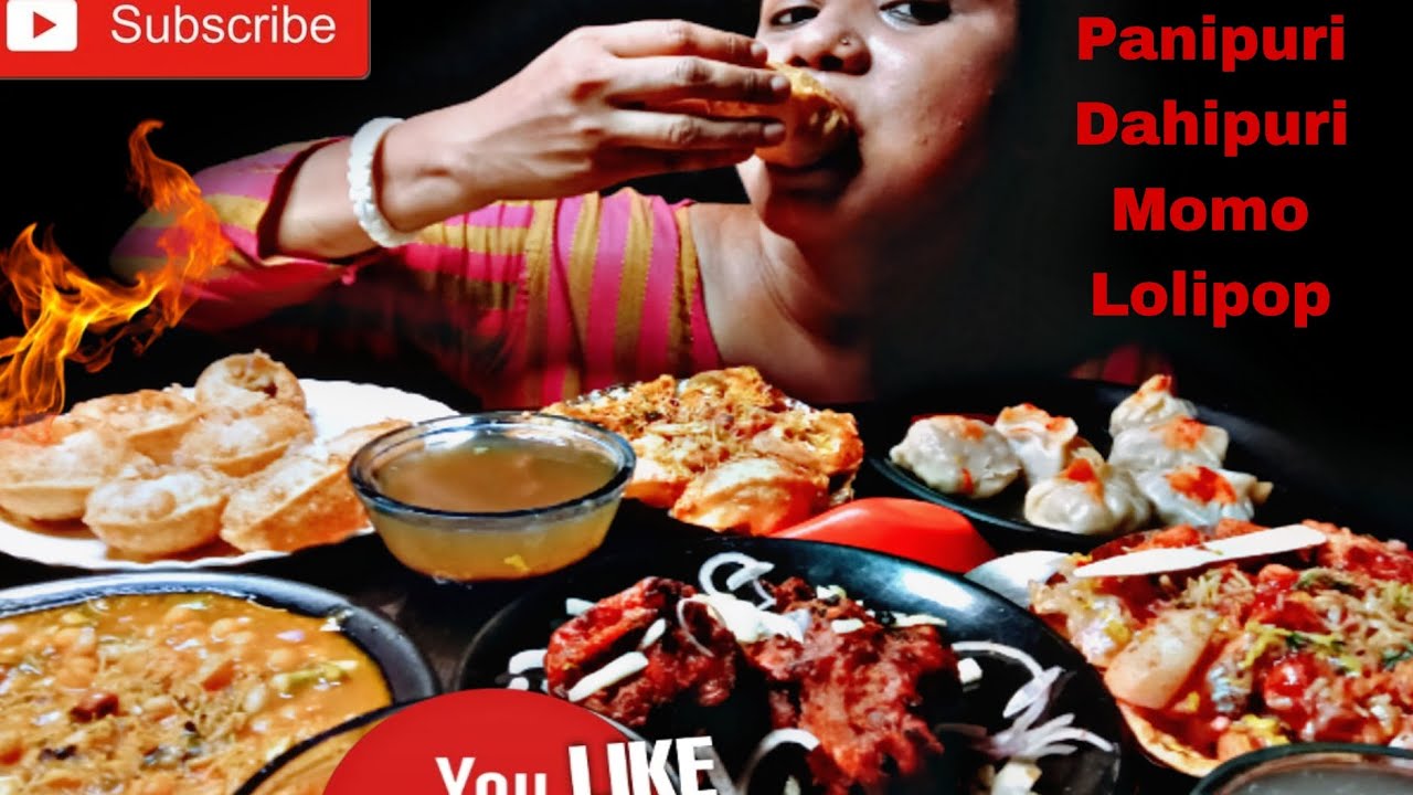 Indian Street Food Eating Challenge 🔥|Panipuri, Dahipuri,Momo, Lolipop ...