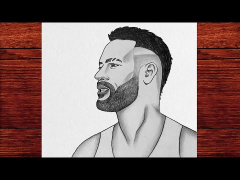 How To Draw Neymar Jr - Pencil Drawing Tutorial - Neymar Jr Man Drawing ...