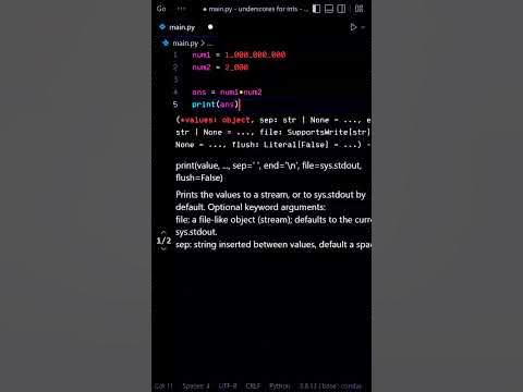 Python Integer Trick#python #coding - YouTube