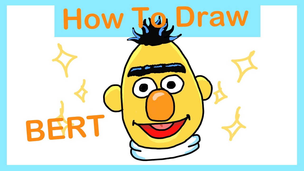 How To Draw BERT | Sesame Street | Slow Paint | Gengen Draw | Kid Learn ...