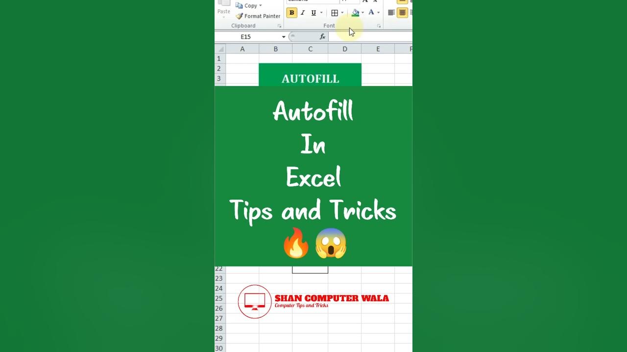 Autofill in Excel | Excel Tips and Tricks 🔥💯😱 #shorts #short #viral #trending #excel - YouTube
