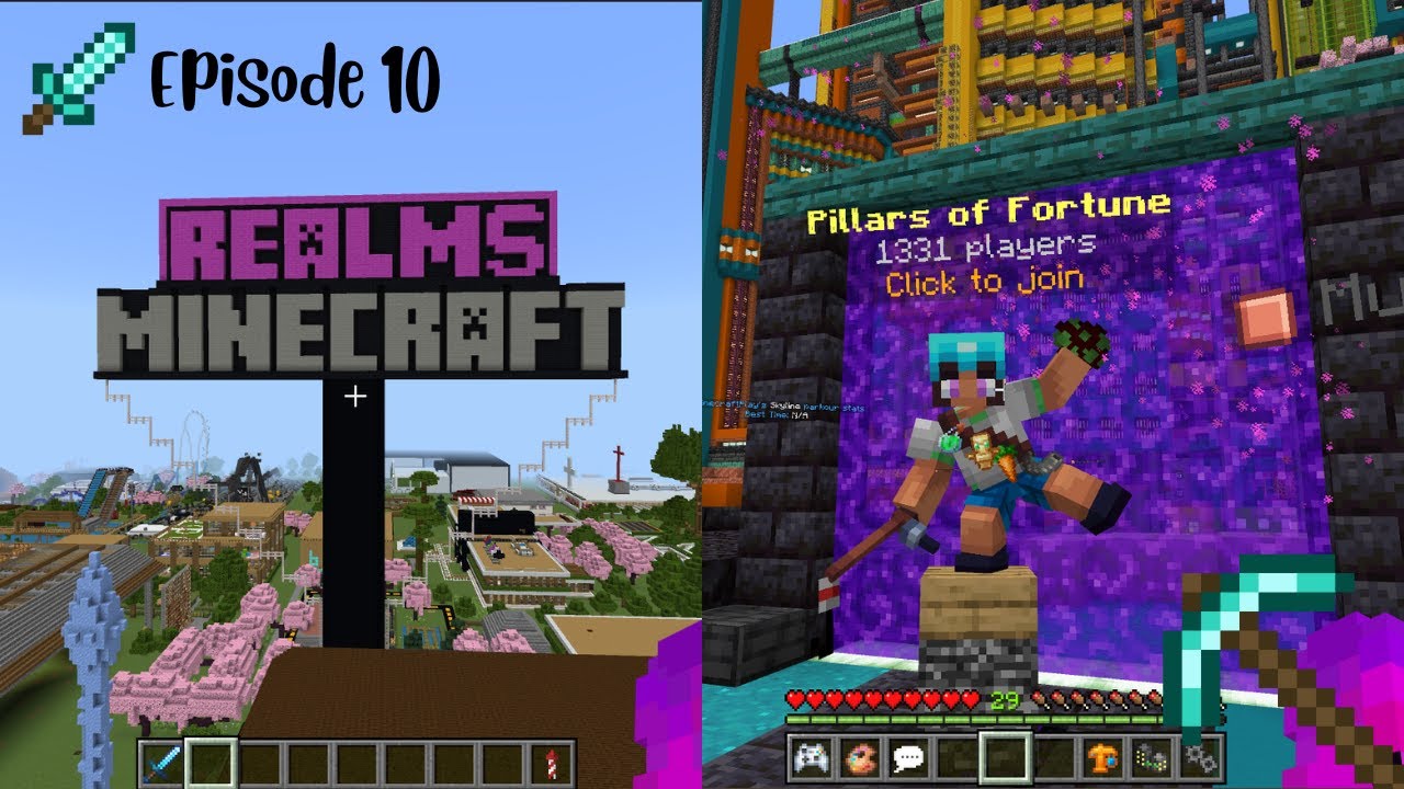 Minecraft: New Realm Sign and Pillars of Fortune (Ep10) - YouTube
