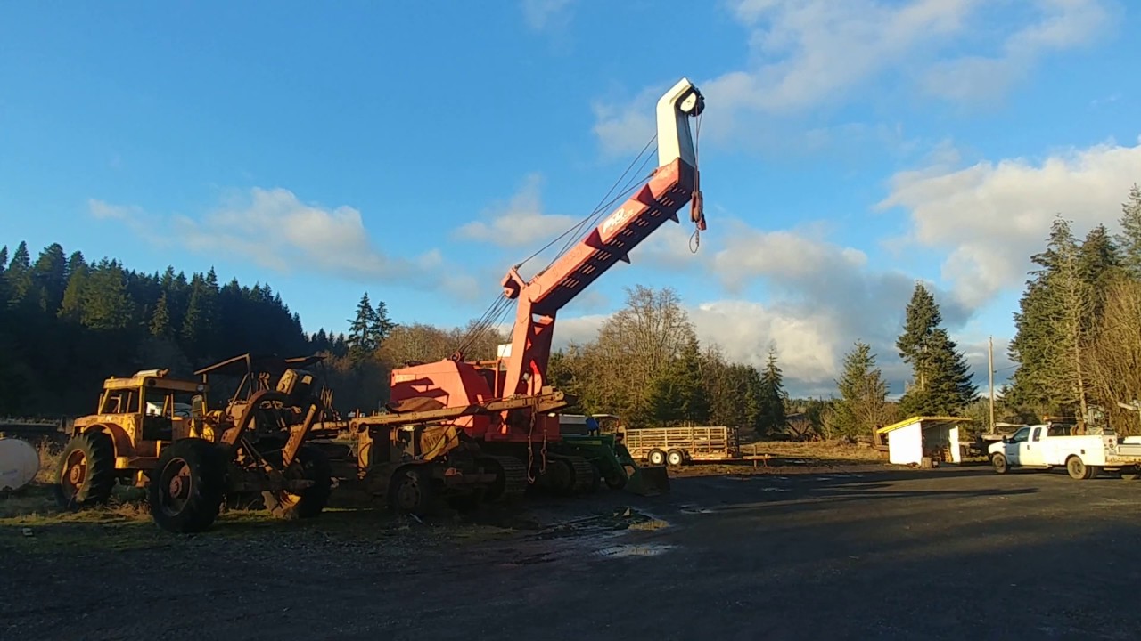 Linkbelt LS 98 log loader - YouTube