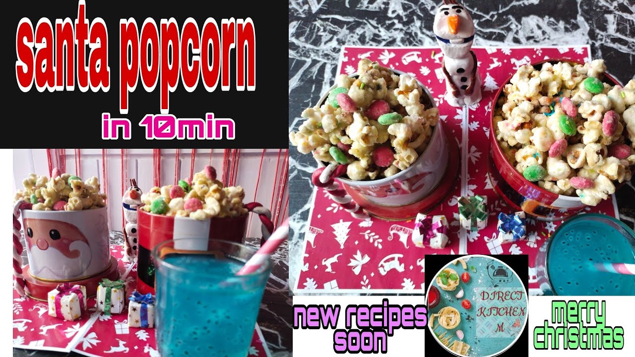 santa popcorn by direct kitchen m with popcorn asmr.. easy and simple ...