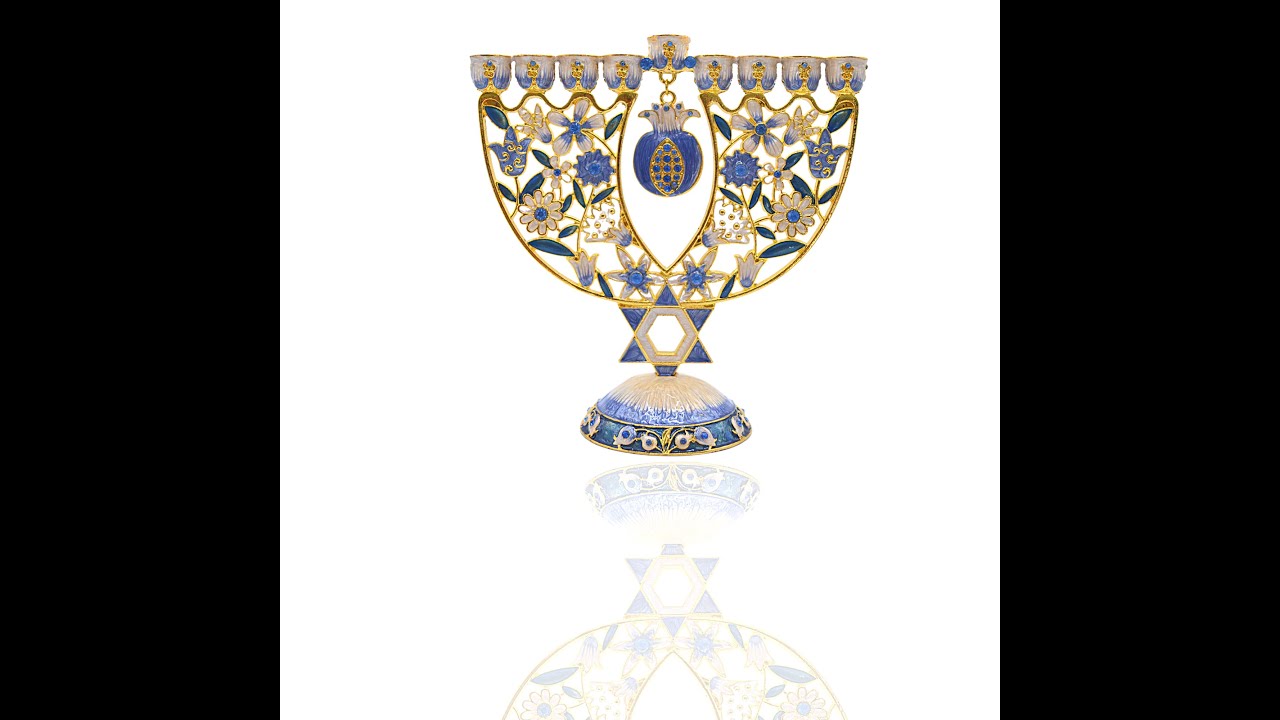 Cohen Tsemach Art&Gift Amazing Menorah Hanukkiah handmade,Blue ...