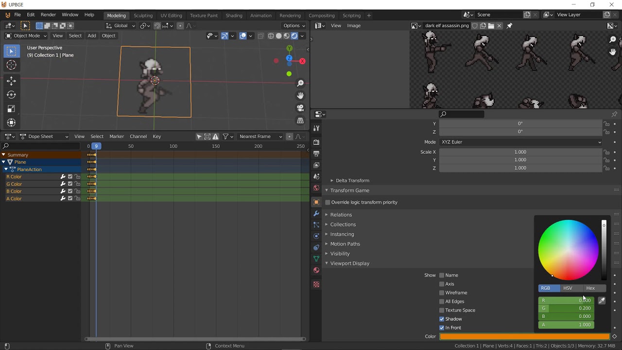 Using Sprite Actions In Upbge 0 3 0 Game Engine Resources Blender Artists Community