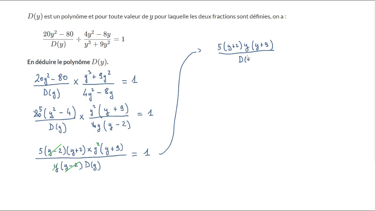 Diviser des expressions rationnelles polynome inconnu - YouTube
