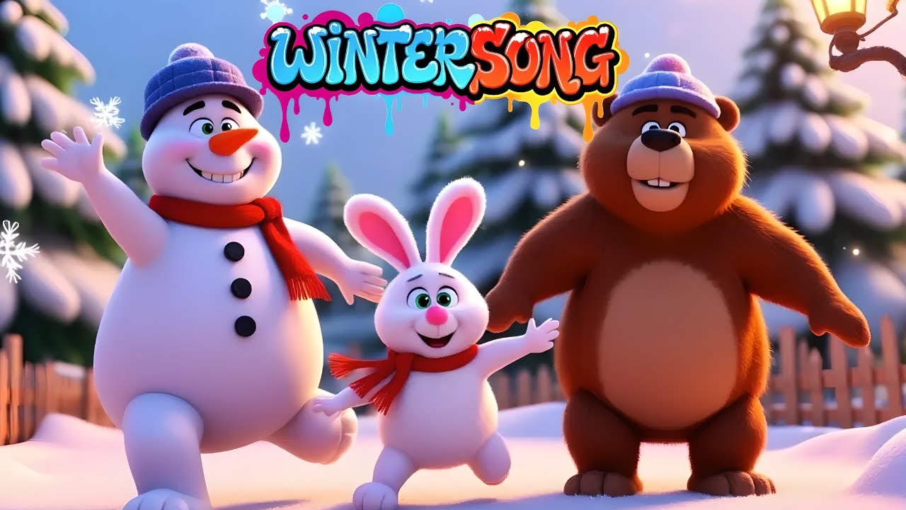 Winter Nursery Rhyme for Kids | Fun Interactive Season Cartoon Song ...