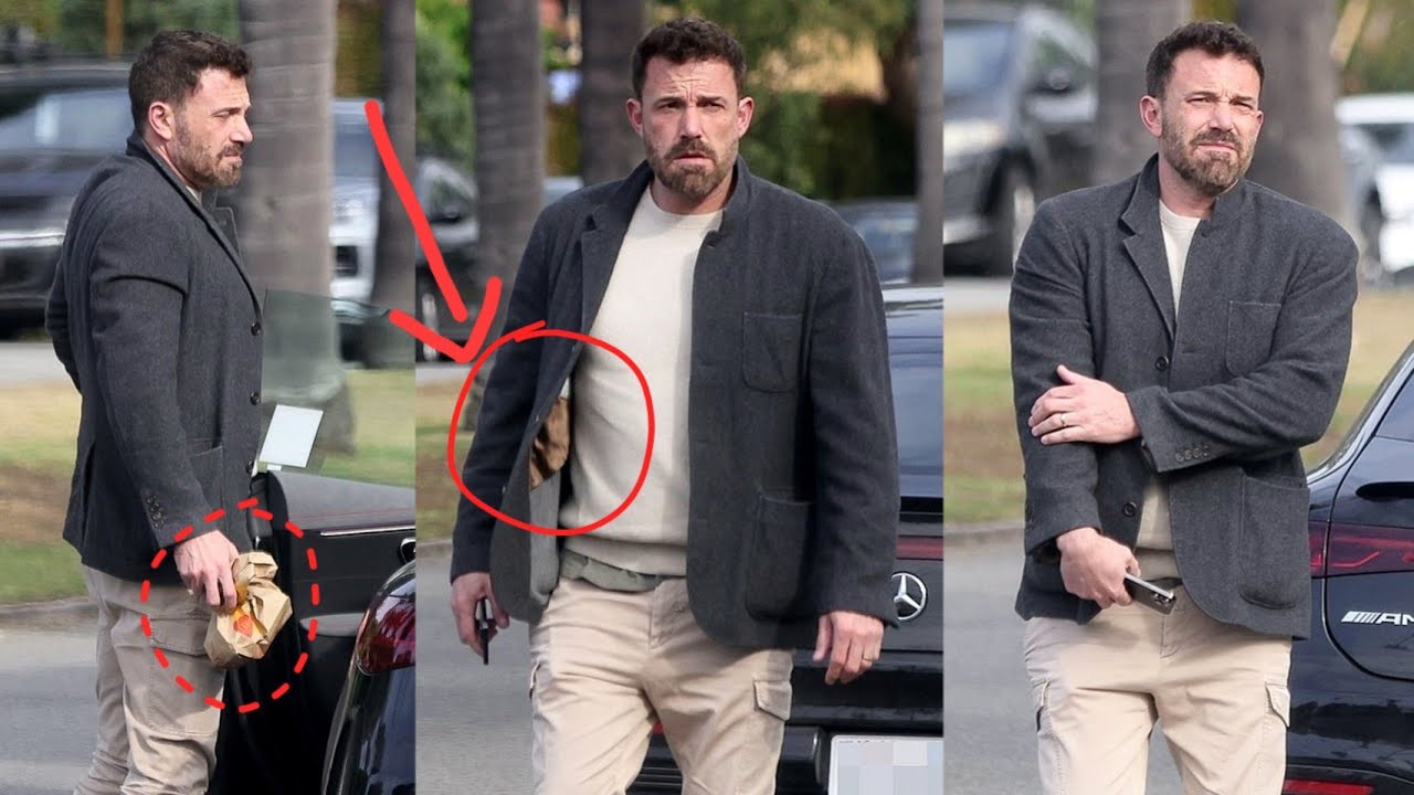 Ben Affleck hides McDonald's breakfast under his jacket, eating it in ...