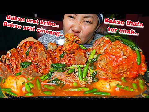 BAKSO THATA TER ENAK 🤤,BAKSO URAT KRIBO + BAKSO URAT CINCANG ,DITEMANIN HUJAN BADAY 💦💨