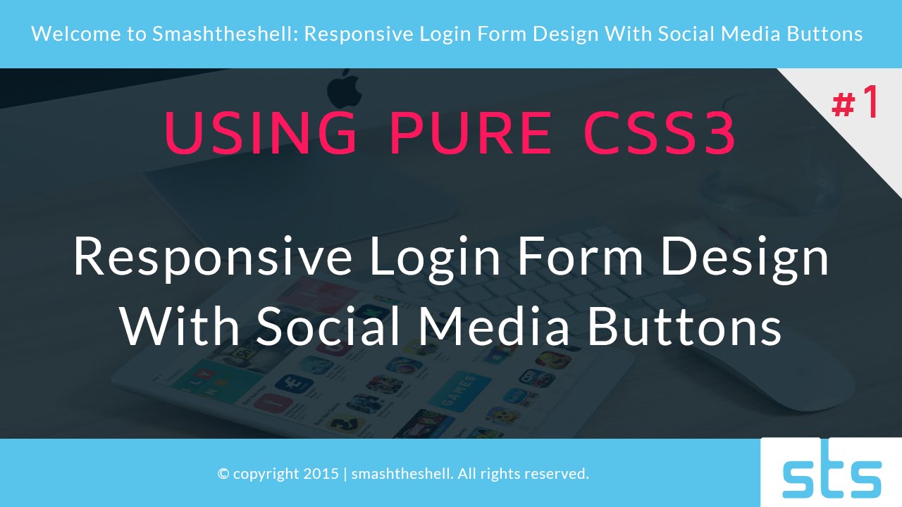 Responsive Login Form with Social Media Buttons | HTML5 Structure ...