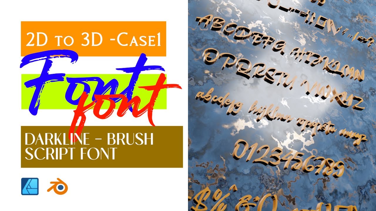 2D to 3D: Darkline - Brush Script Font - YouTube