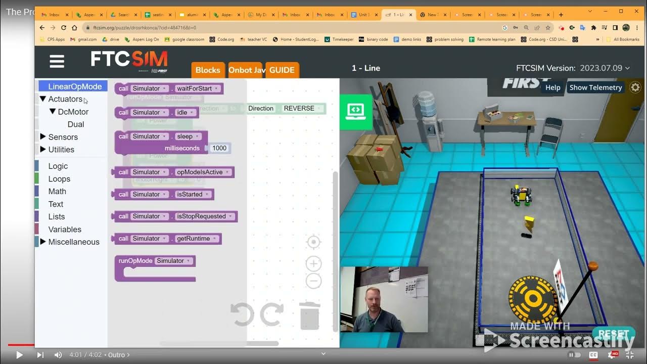 FTC autonomous moving forward and stopping using dead reckoning strategy. (blocks) - YouTube