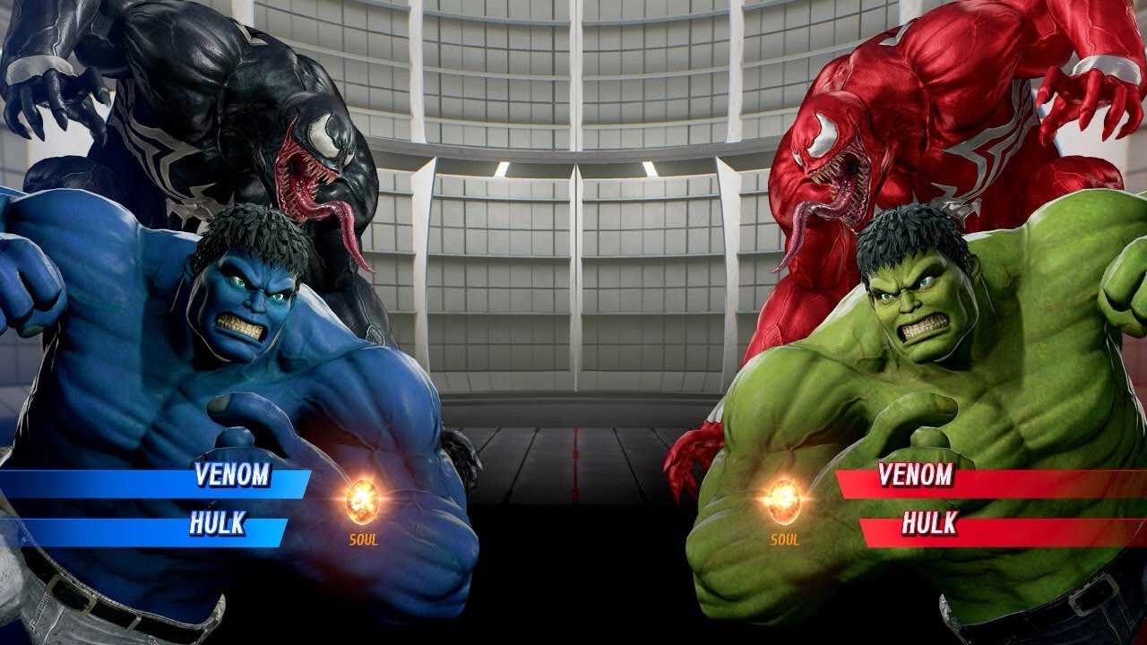 Blue Hulk & Venom VS Hulk & Red Venom - Marvel vs Capcom Infinite - YouTube