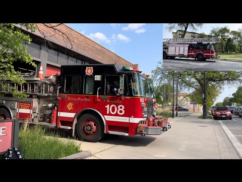 Chicago Fire Department Engine 108 truck 23 responding - YouTube