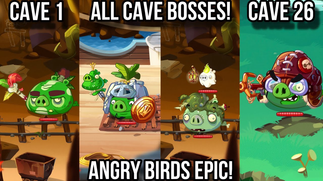 All cave boss fights! [angry birds epic] - YouTube