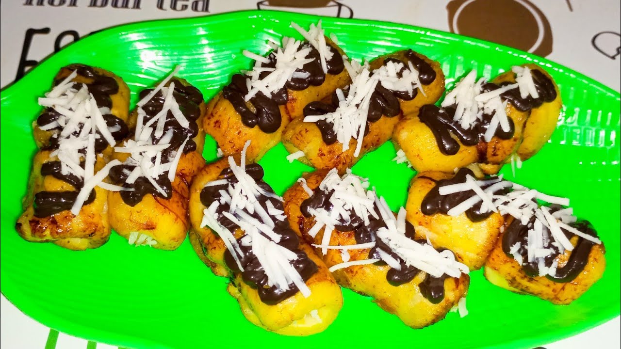 RESEP PISANG GULUNG COKLAT KEJU SUPER ENAK DAN PRAKTIS || KREASI PISANG ...