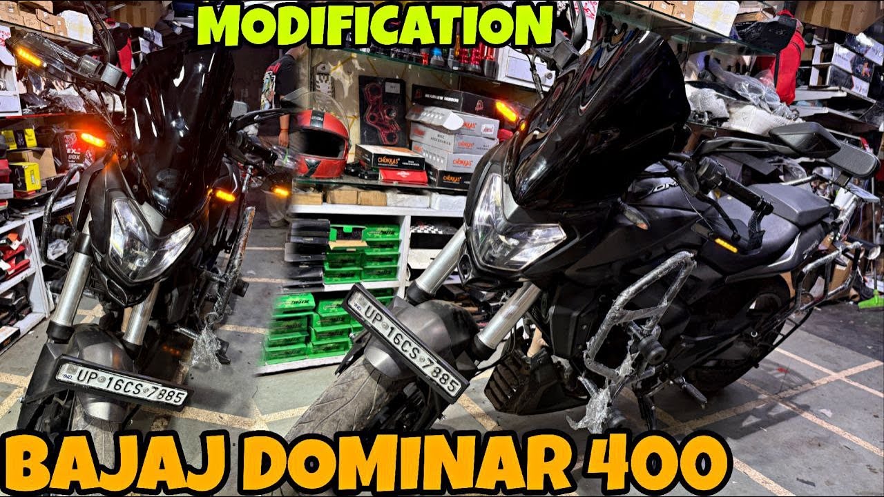 BAJAJ DOMINAR 400 me kardi Decent Needful Modification | Visor | Handle ...