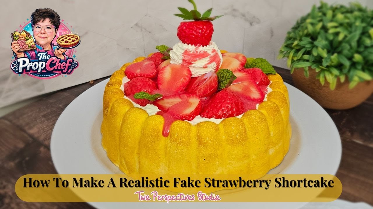 How To Make A Realistc Fake Strawberry Shortcake - YouTube