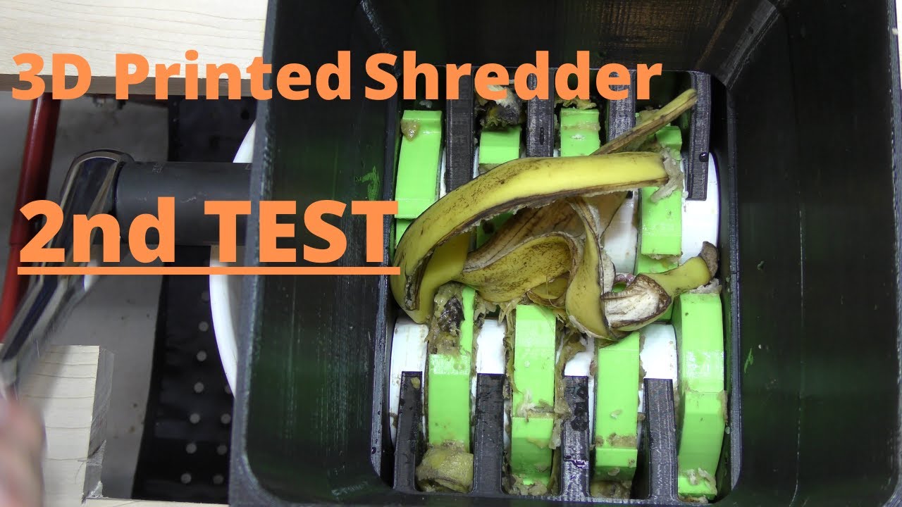 3d Printed Shredder 2nd Compost Shredding - YouTube