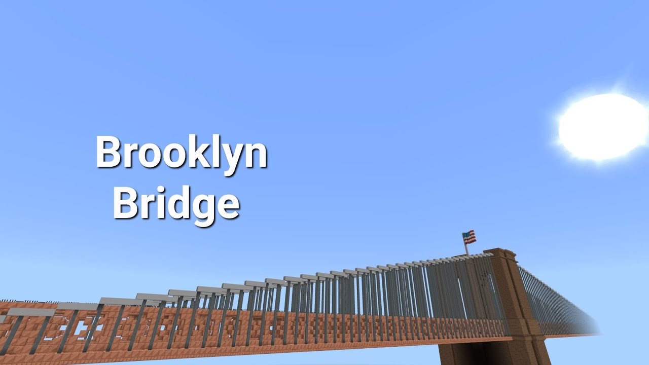 how to build the Brooklyn Bridge minecraft tutorial - YouTube