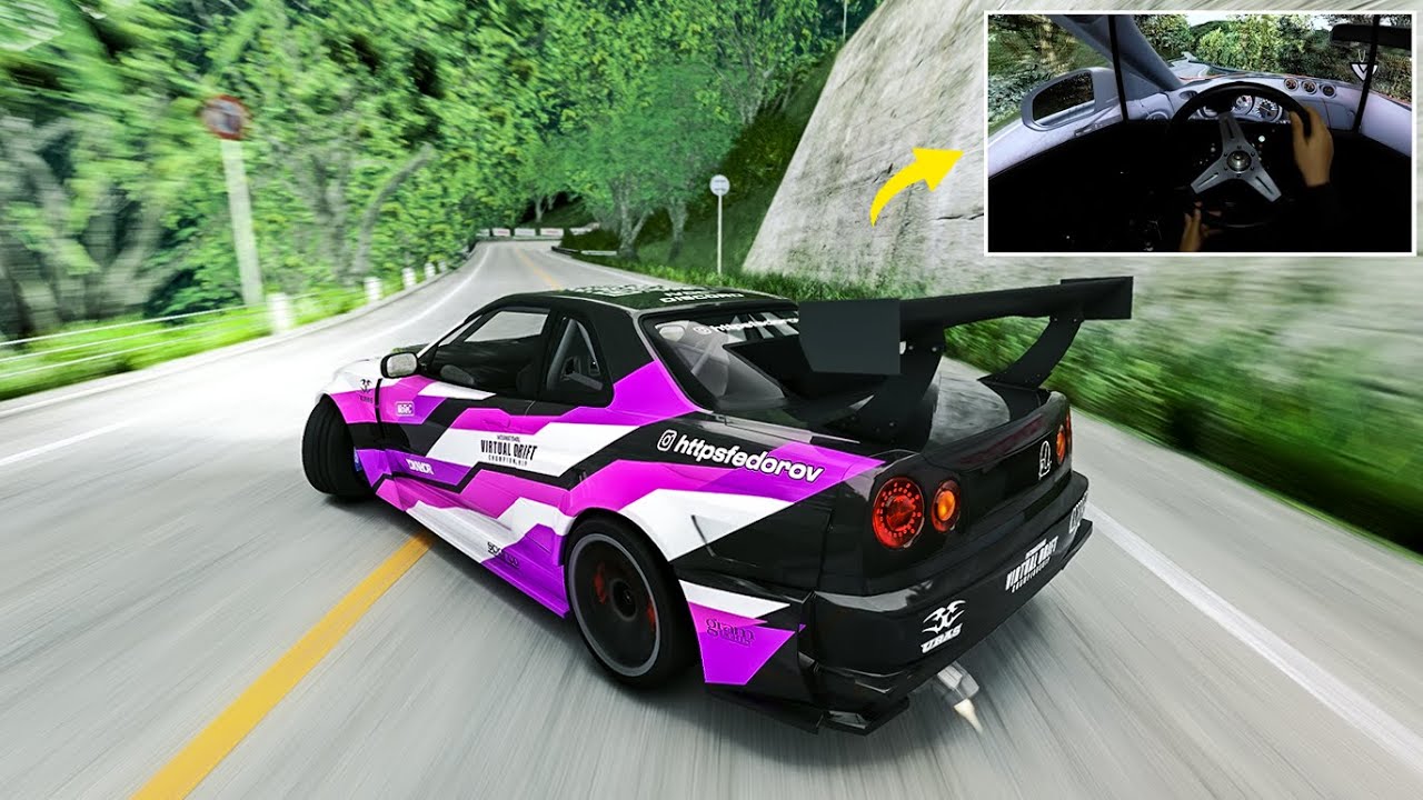 1100hp Nissan GTR R34 Uphill Touge Drifting l (4K) Assetto Corsa ...