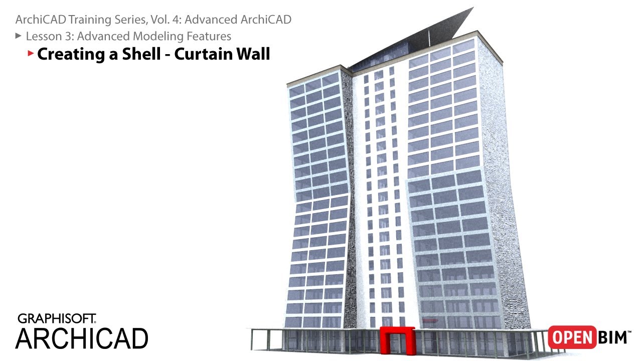 ArchiCAD Training Series Vol. 4: Creating a Shell - Curtain Wall - YouTube