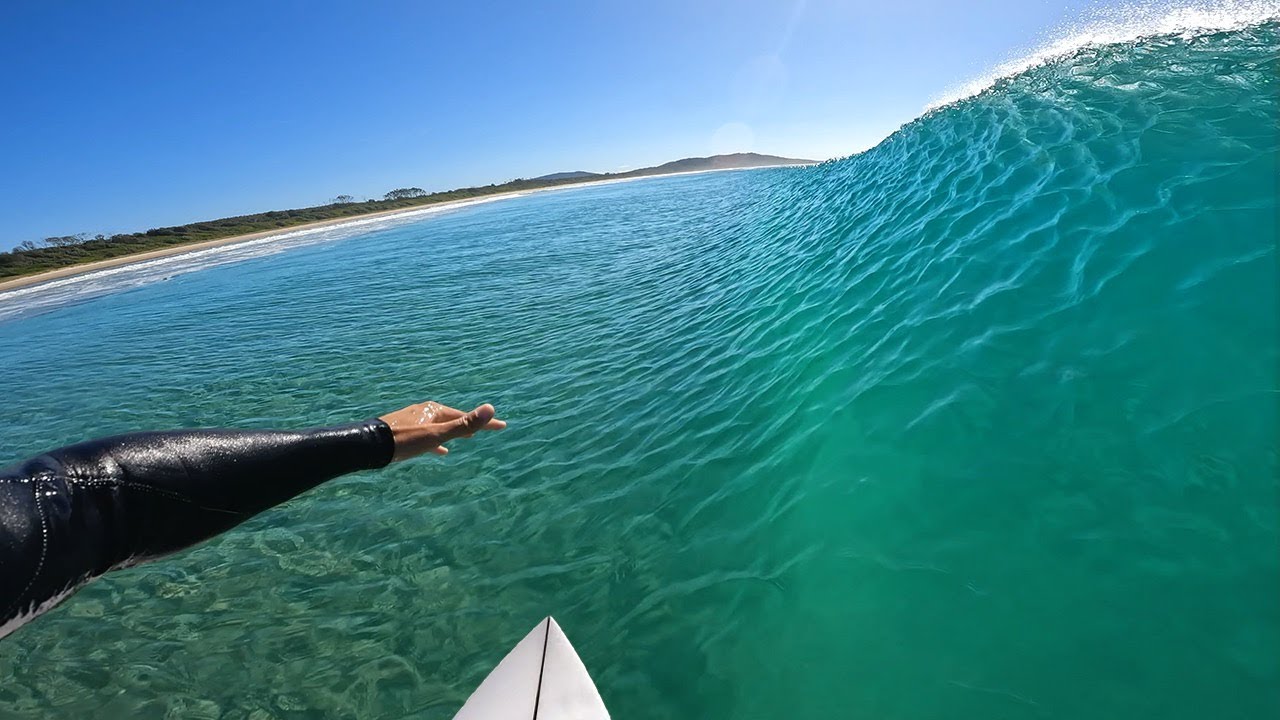 SURFING MAGIC WAVES UP THE COAST! (RAW POV) - YouTube