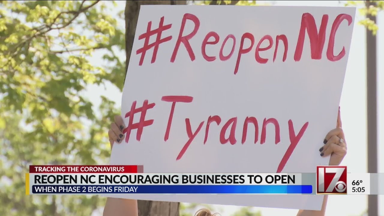 Reopen NC encouraging businesses to open when Phase Two begins - YouTube