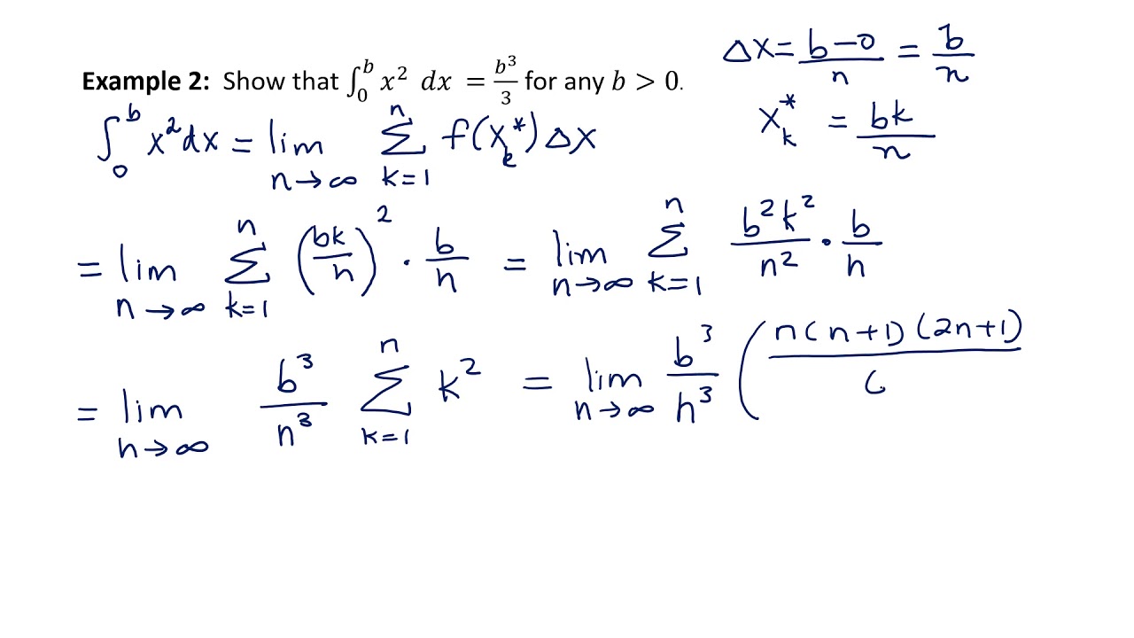1710 Content 4 2 Definite Integrals Example 2 - YouTube